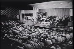 RADIO SHOW WITH AUDIENCE & ENGINEERS - 1940s - Film & Video Stock