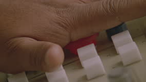 Hitting The Big Red Button - Film & Video Stock