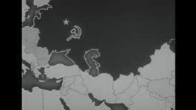 Animated Map of Communist Expansion - 2 - Film & Video Stock